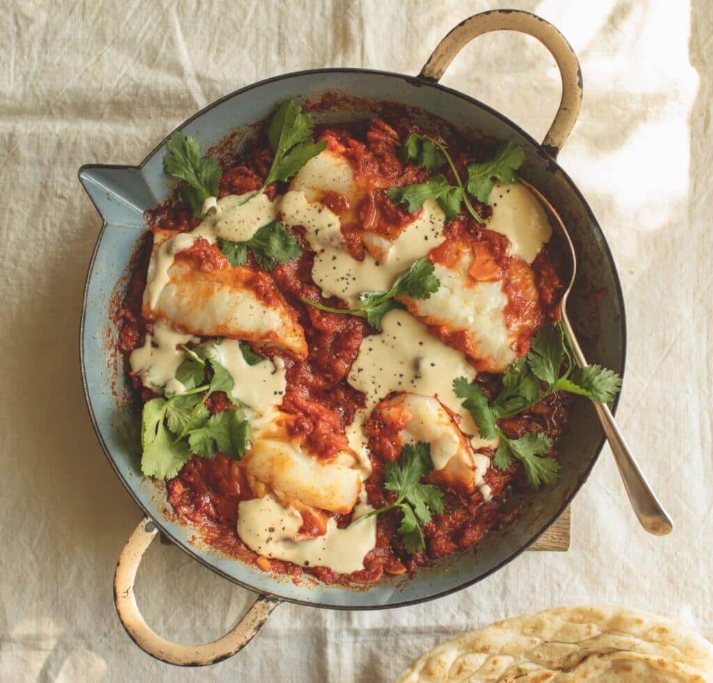 Julius Roberts’ fish cooked in a spiced tomato sauce - Wicked Leeks